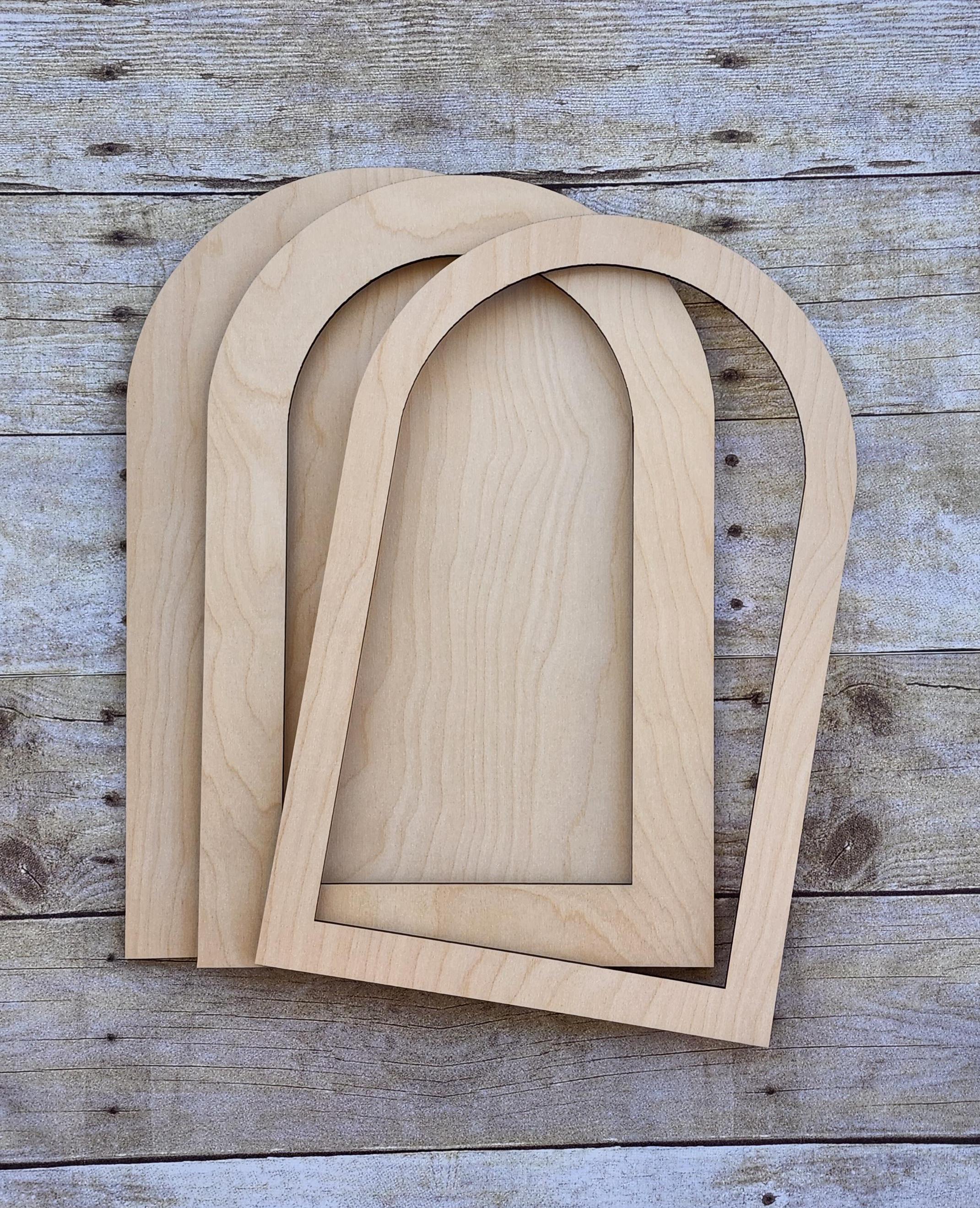 Arch Wood Frame, Layered, Laser Engraved, Purebond Birch, Wooden Blank ...