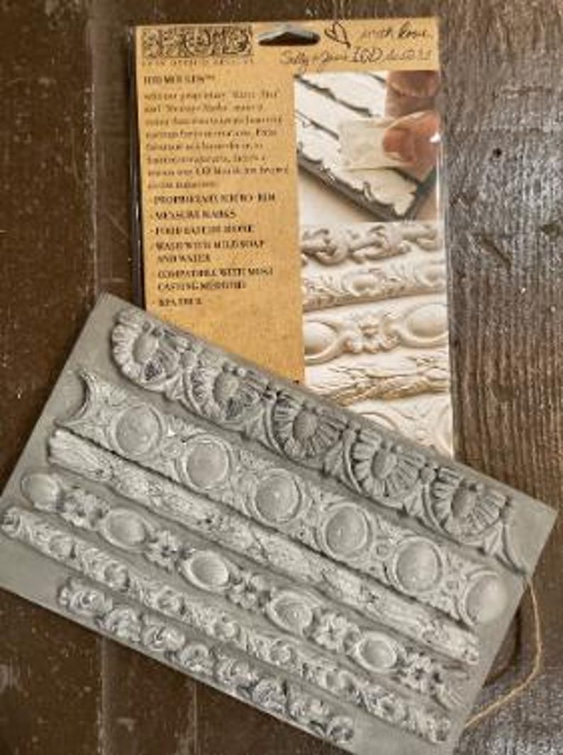 IOD Trimmings 3 6x10 Decor Mould Label Moulds Use With Clay or Resin ...