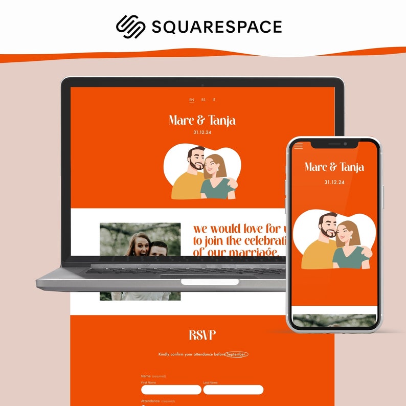 Squarespace 7.1 Template Wedding Website Multilingual Website Template ...