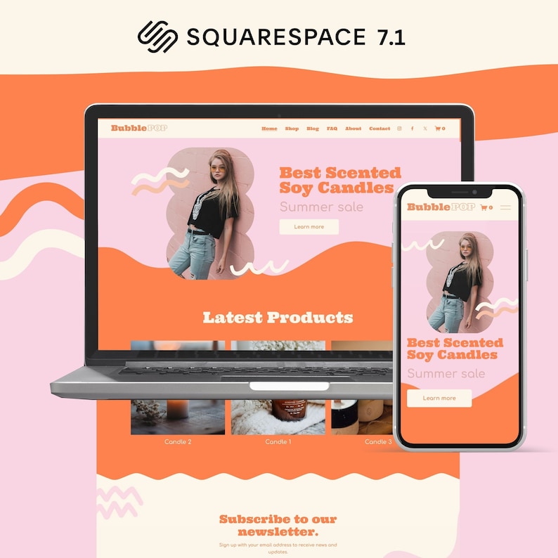 Squarespace Ecommerce Template Playful Website Design Squarespace 7.1 Playful Branding Website ...
