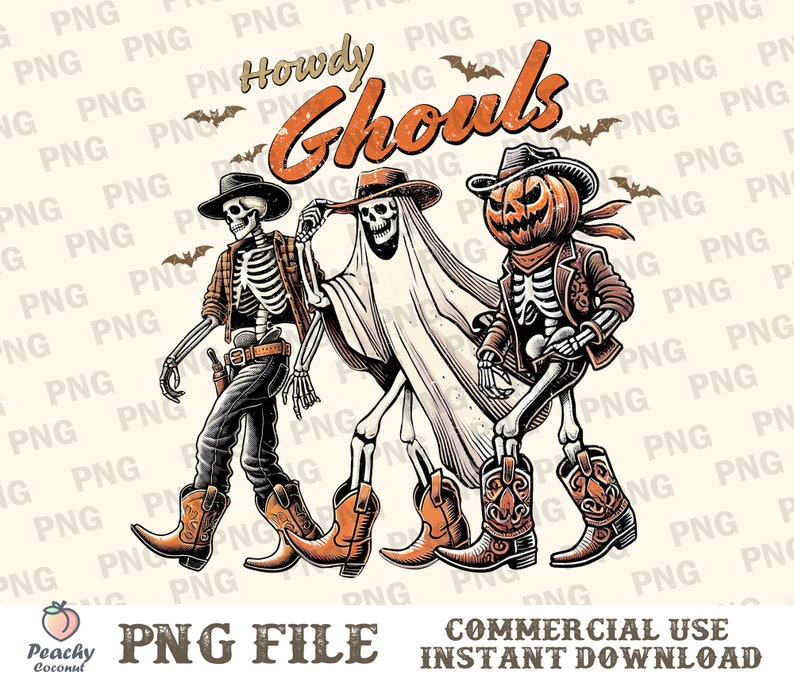 Howdy Ghouls Png, Western Halloween Design, Cowboy Ghost Png, Halloween ...
