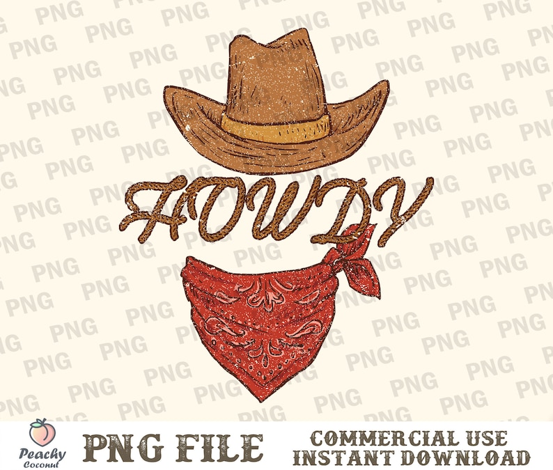 Howdy PNG, Western Sublimation Designs, Cowboy Png, Retro Western Png ...