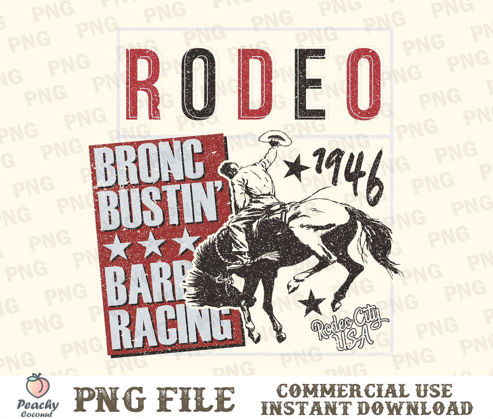 Cowboy Rodeo PNG, Western Sublimation, Cowboy Png, Retro Western Png ...