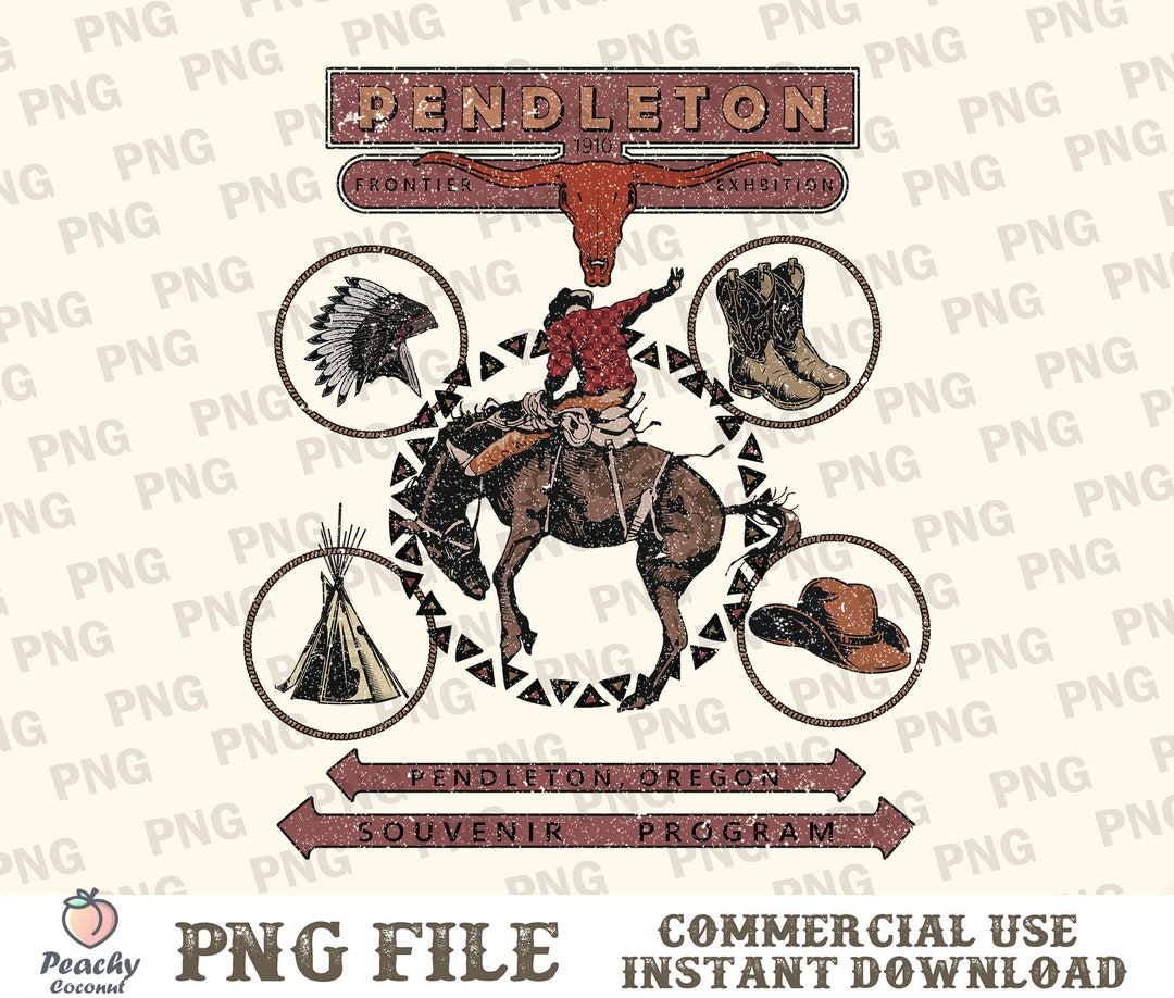 Cowboy Rodeo Png, Pendleton Png, Western Sublimation, Cowboy Png, Retro ...