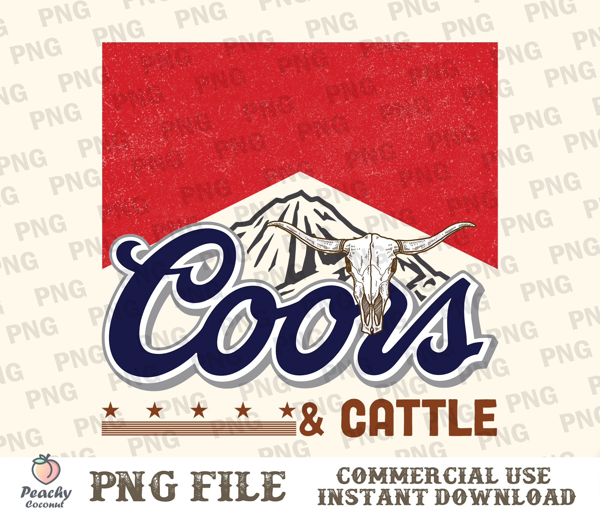 Coors and Cattle PNG, Western Sublimations Designs, Coors Png, Bull ...