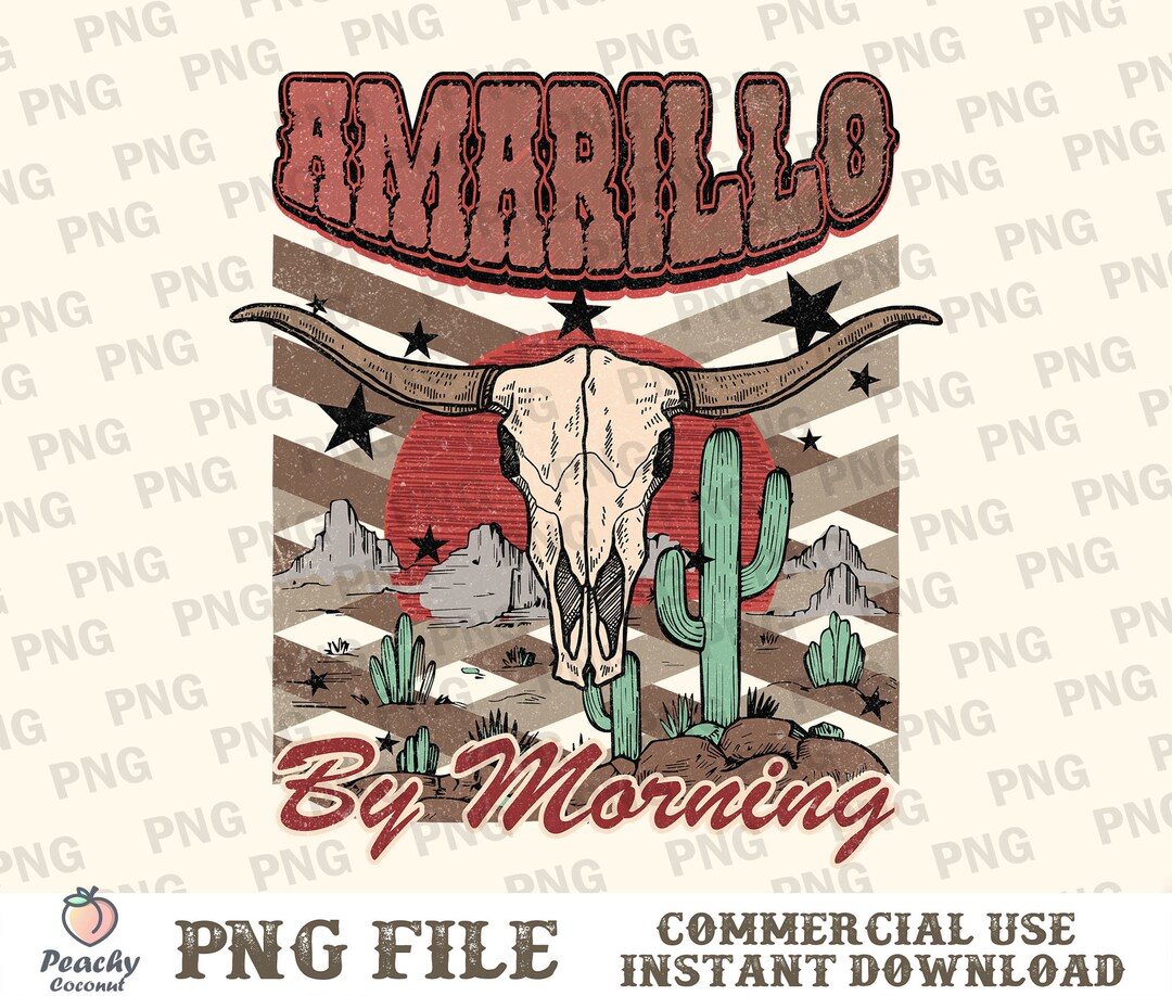 Amarillo by Morning PNG, Western Sublimation Designs, Western Png, Bull ...
