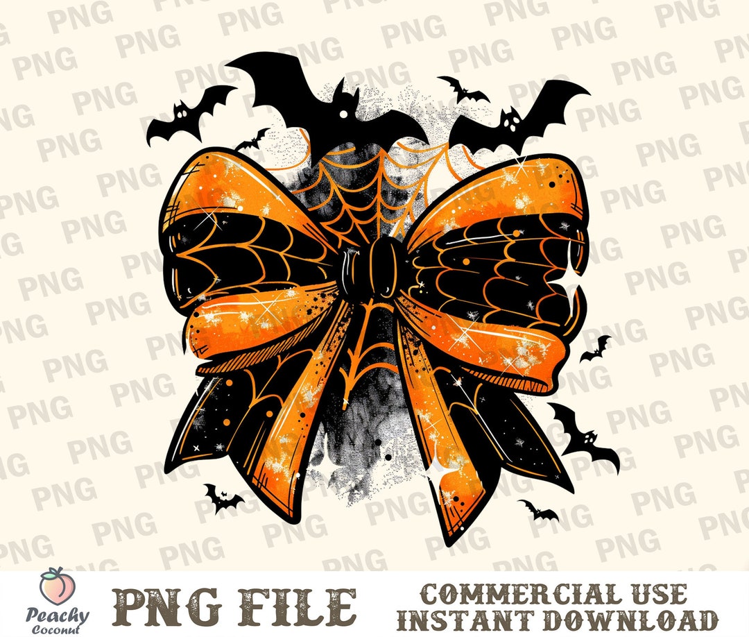 Halloween Coquette Bow Png, Coquette Halloween Png, Bows Png, Spooky ...
