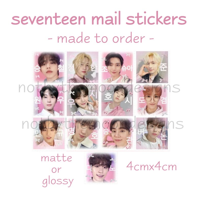 Seventeen Kpop Mail Stickers Coquette Design - Etsy