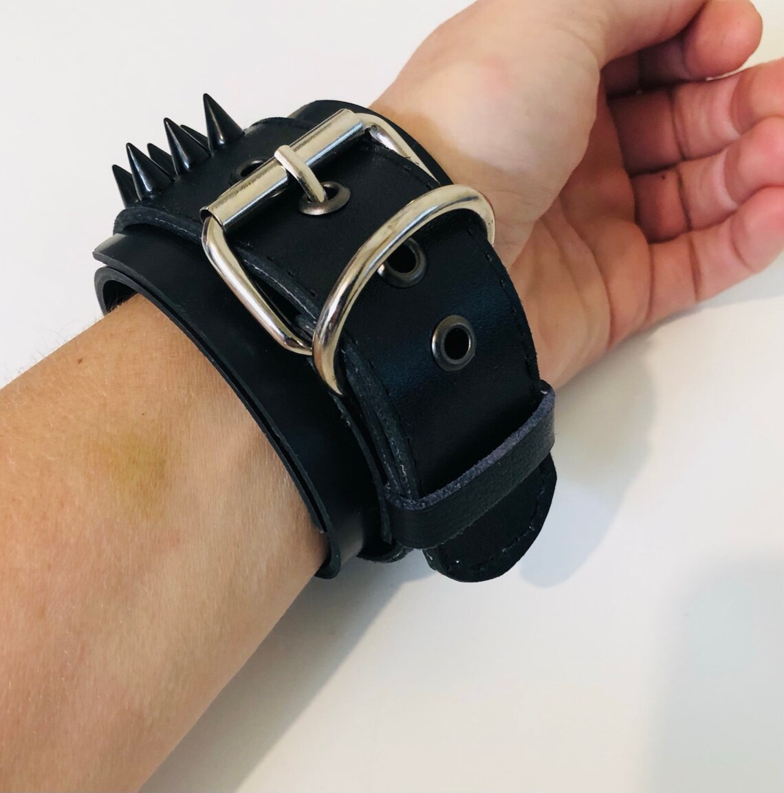 Spiked Combat Medic Recycled Rubber Wrist Cuff Military Goth | Etsy