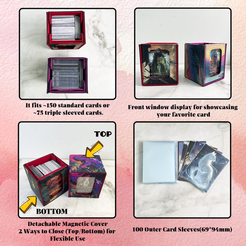 Riftbound Deck Box With Display Window, Holds 100+ Sleeved Cards ...