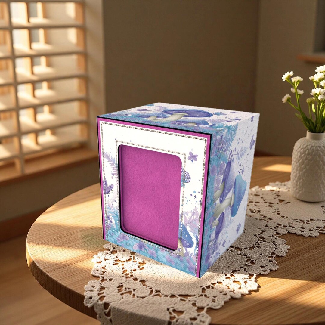 Dreamy Blue - Purple Floral Deck Box for TCG, EDH, Commander, Dice ...