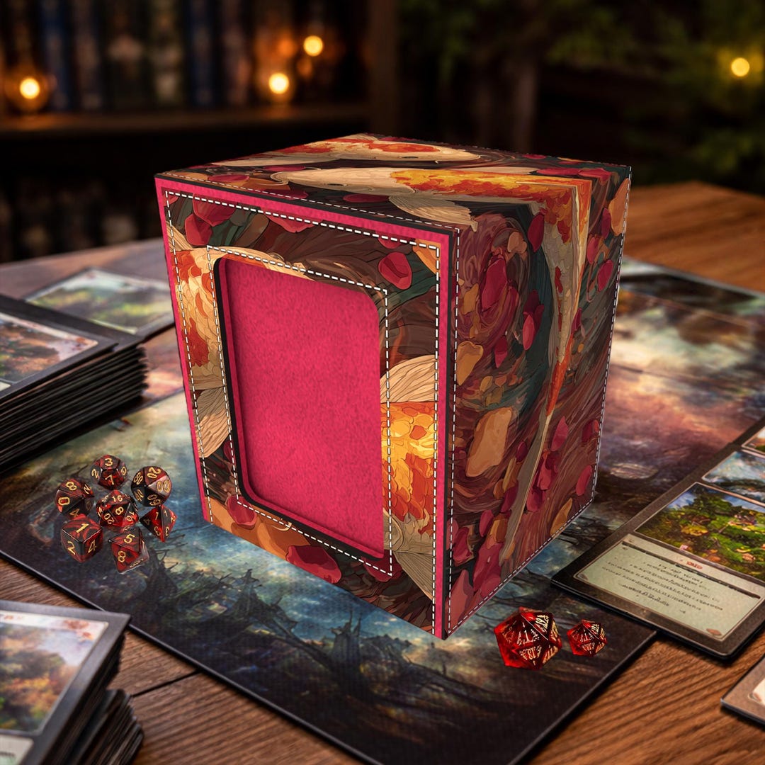 Deck Box for MTG Commander, With Window Display ，koi & Petal Whirl - Etsy