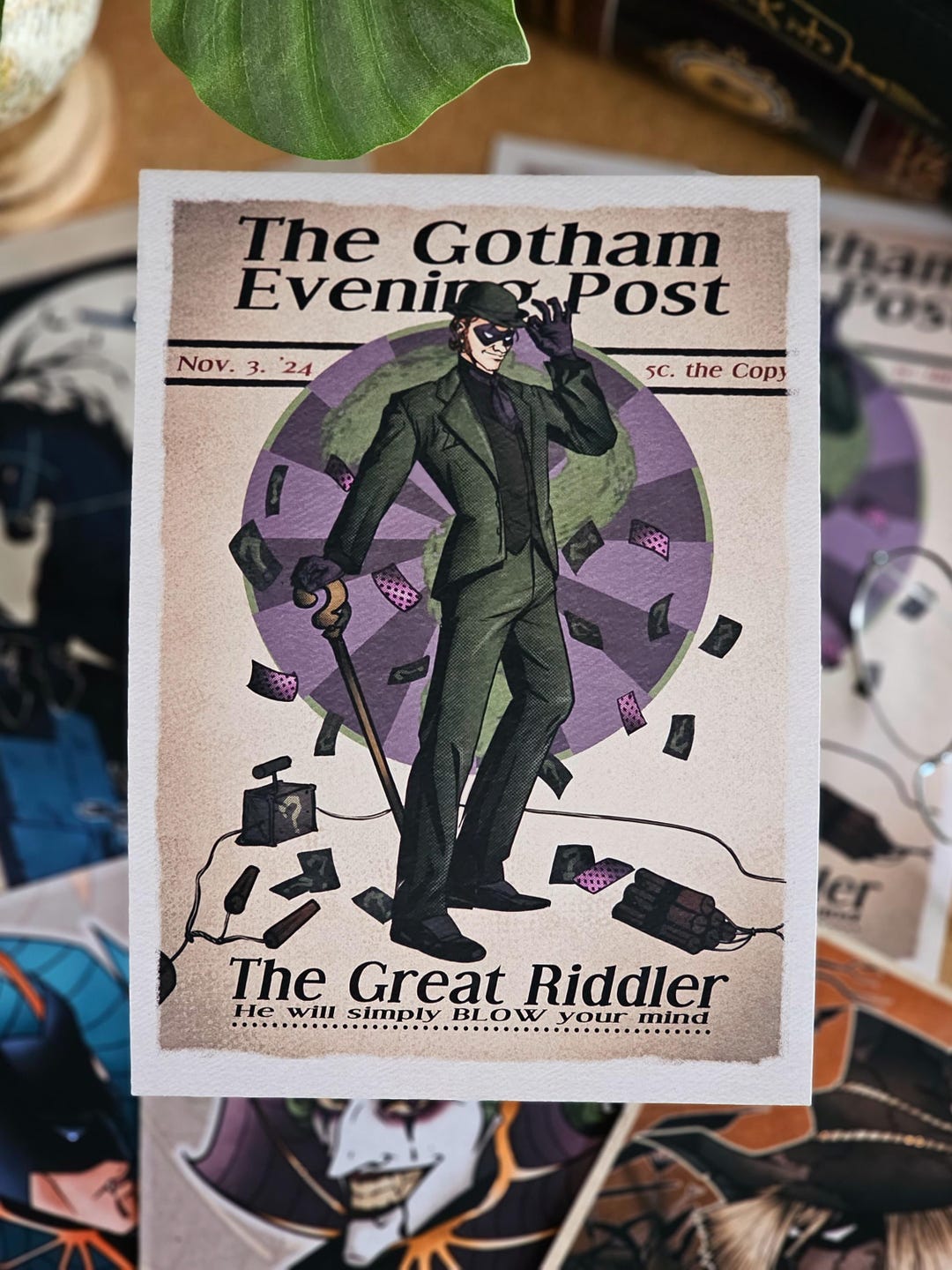 Vintage Magazine Cover the Riddle Batman Print Retro 1950s Comic Style ...