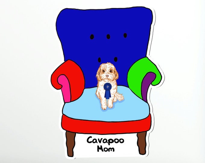 Cavapoo Face Stickers/ Personalised Dog Portrait Die Cut Sticker Pack ...