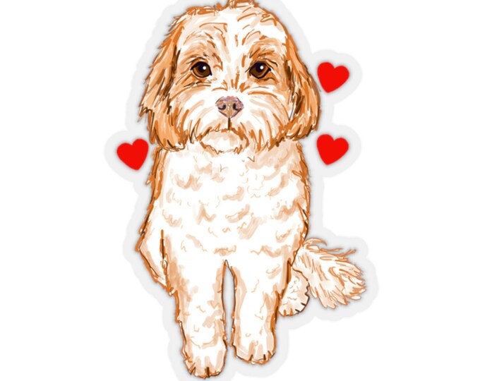 Cavapoo Face Stickers/ Personalised Dog Portrait Die Cut Sticker Pack ...
