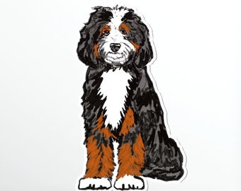 Tri Color Doodle Mom Waterproof Decal Custom Bernerdoodle | Etsy