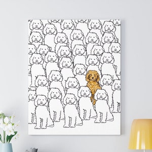 Goldendoodle Art Line Drawing Abstract Art Print Canvas | Etsy