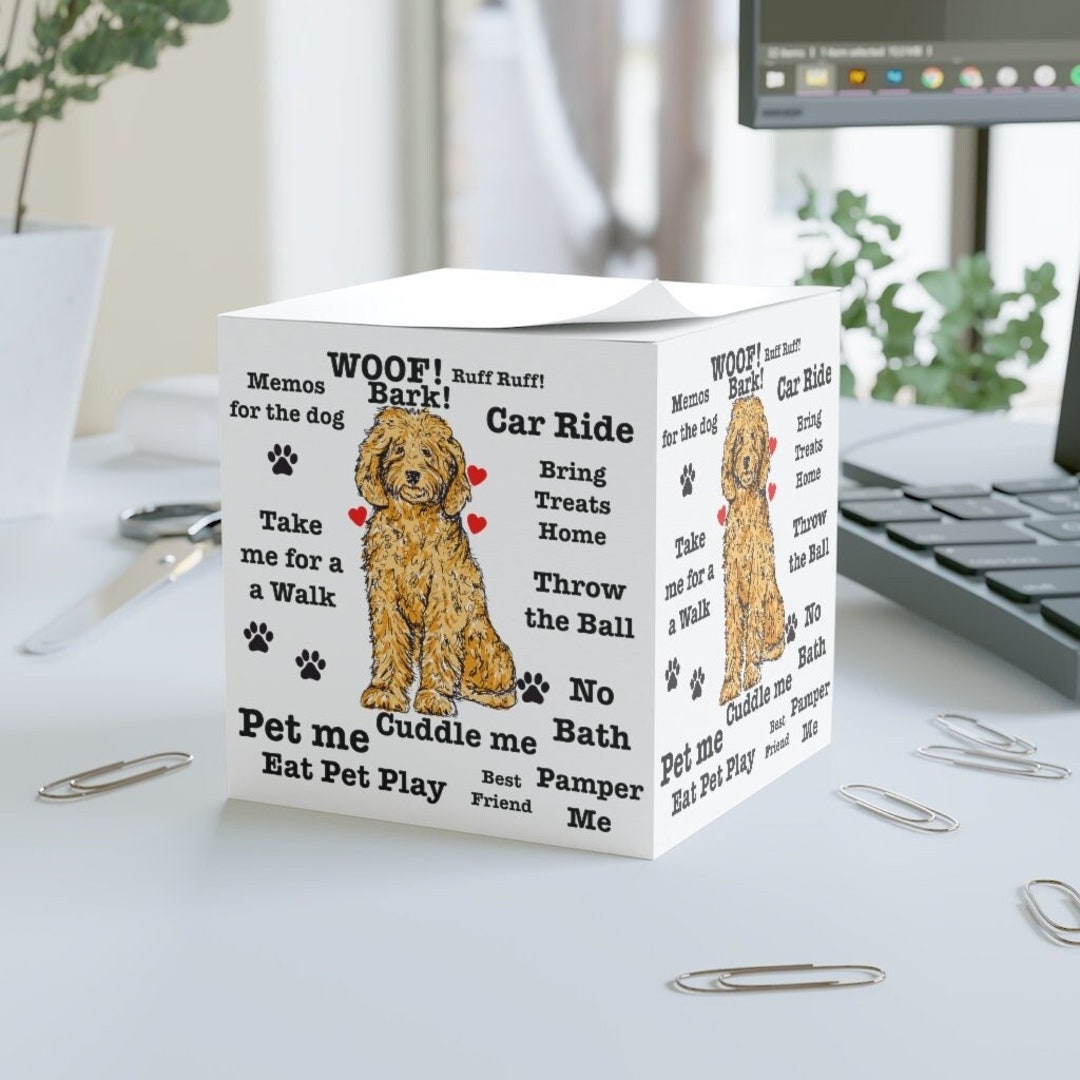 Goldendoodle Note Cube Sticky Notes Doodle Mom Gift Custom Funny Silly ...