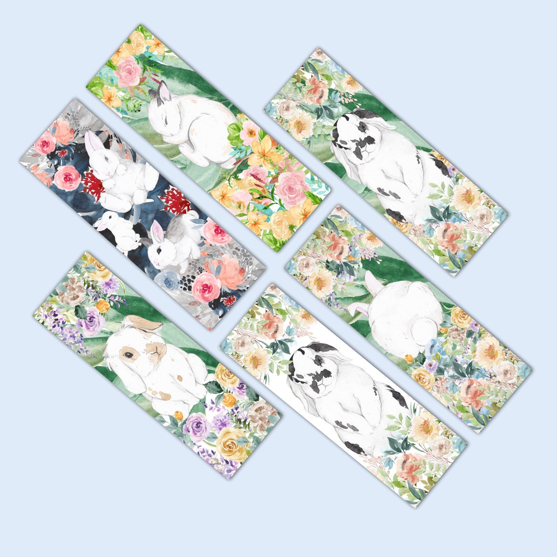 Printable Set 6 Bunny Bookmarks Page Marker Planner Divider - Etsy