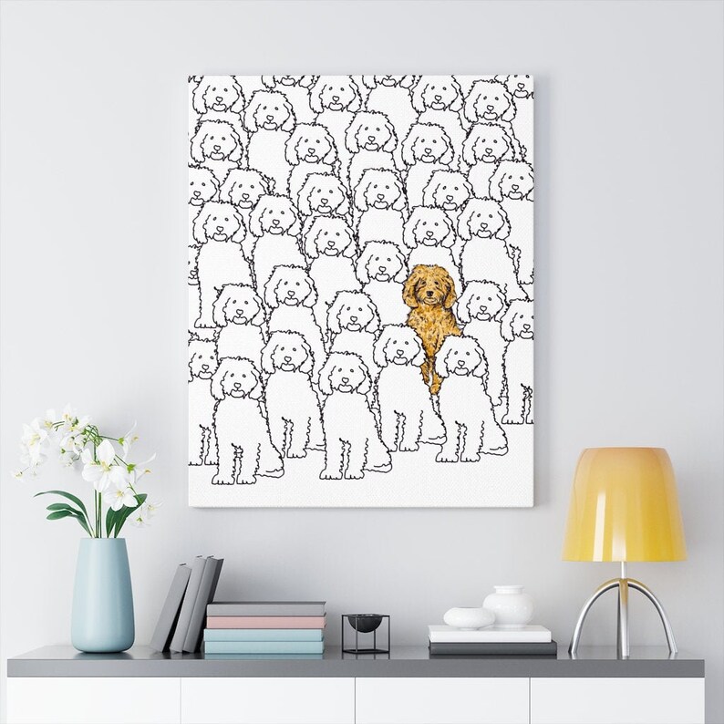 Goldendoodle Art Line Drawing Abstract Art Print Canvas | Etsy