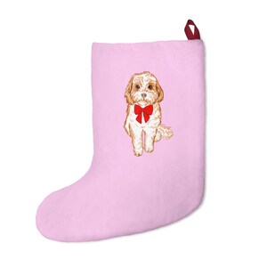 Pink Cavapoo Custom Personalized Christmas Stocking Holiday Gift for ...