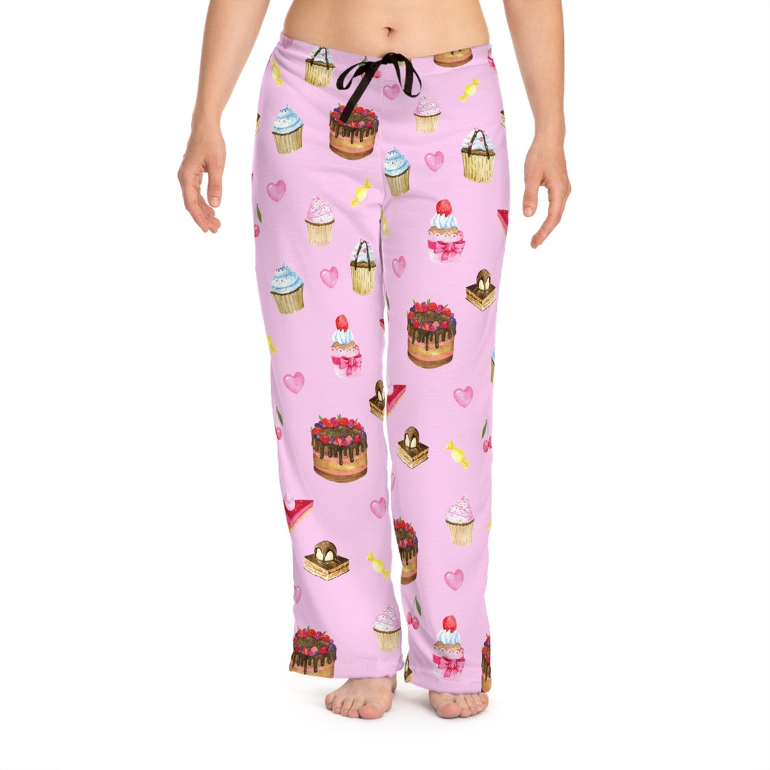 Pink Cupcake Pajamas Women's Pajama Pants Valentines Day Pajama Pant ...