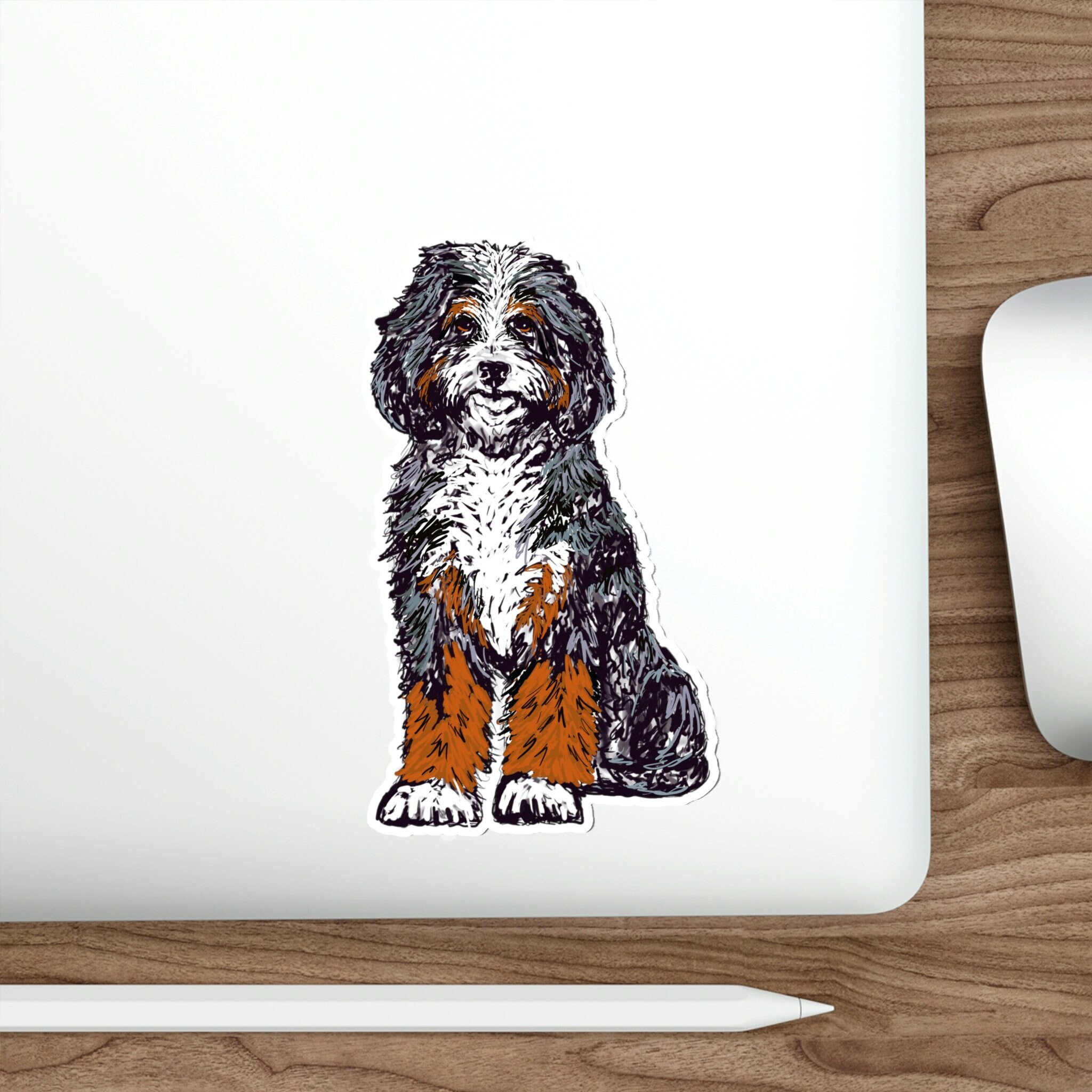 Tri Color Doodle Mom Waterproof Decal Custom Bernerdoodle - Etsy