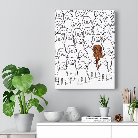 Goldendoodle Art Line Drawing Abstract Art Print Canvas Wall | Etsy