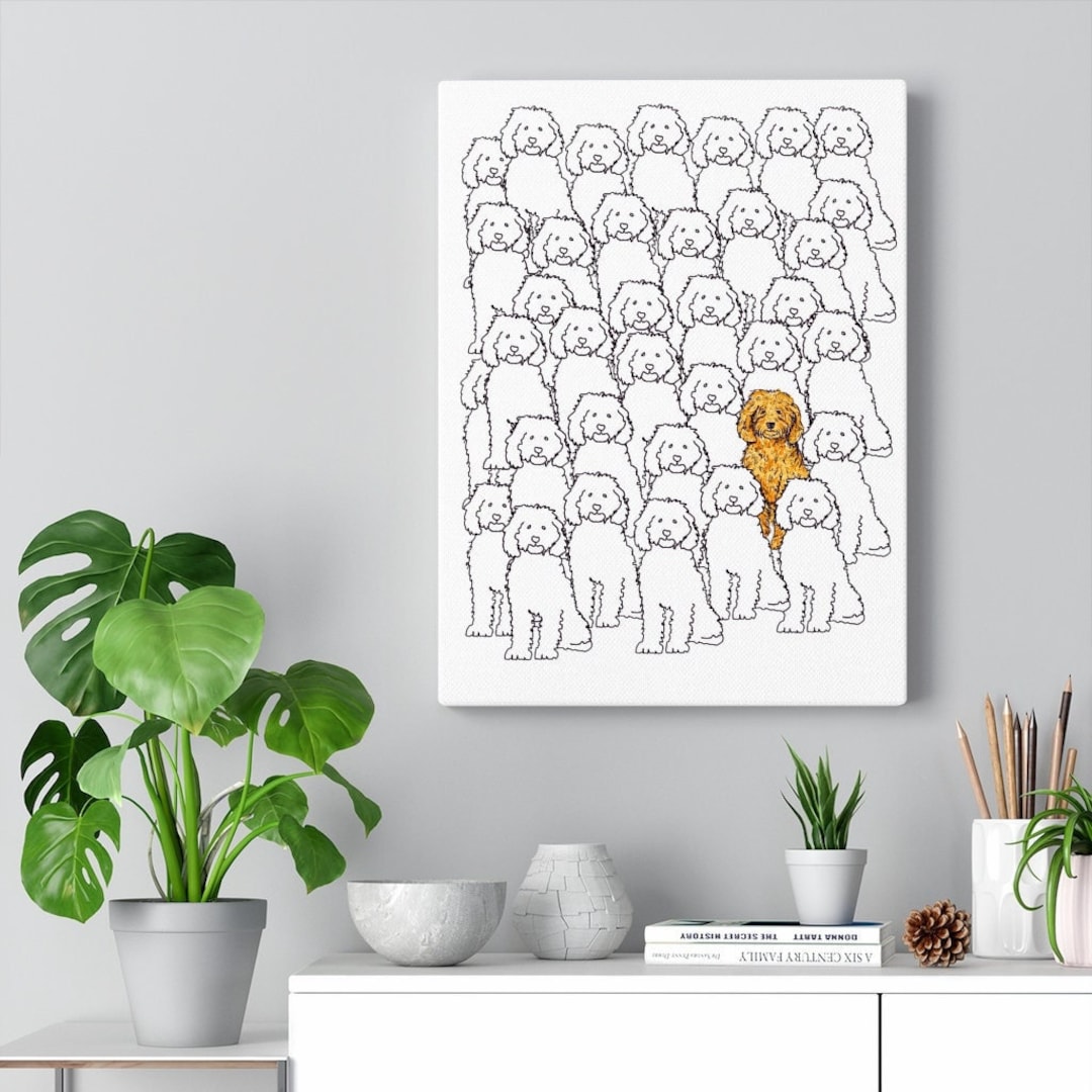Goldendoodle Art Line Drawing Abstract Art Print Canvas Original ...