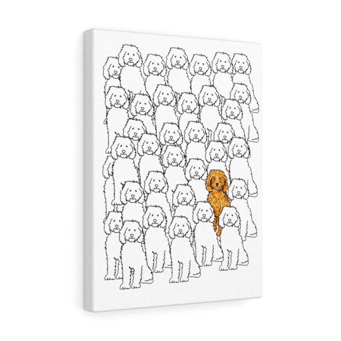 Goldendoodle Art Line Drawing Abstract Art Print Canvas - Etsy