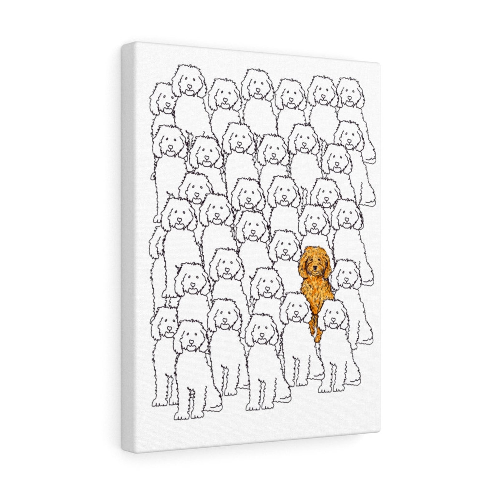 Goldendoodle Art Line Drawing Abstract Art Print Canvas - Etsy