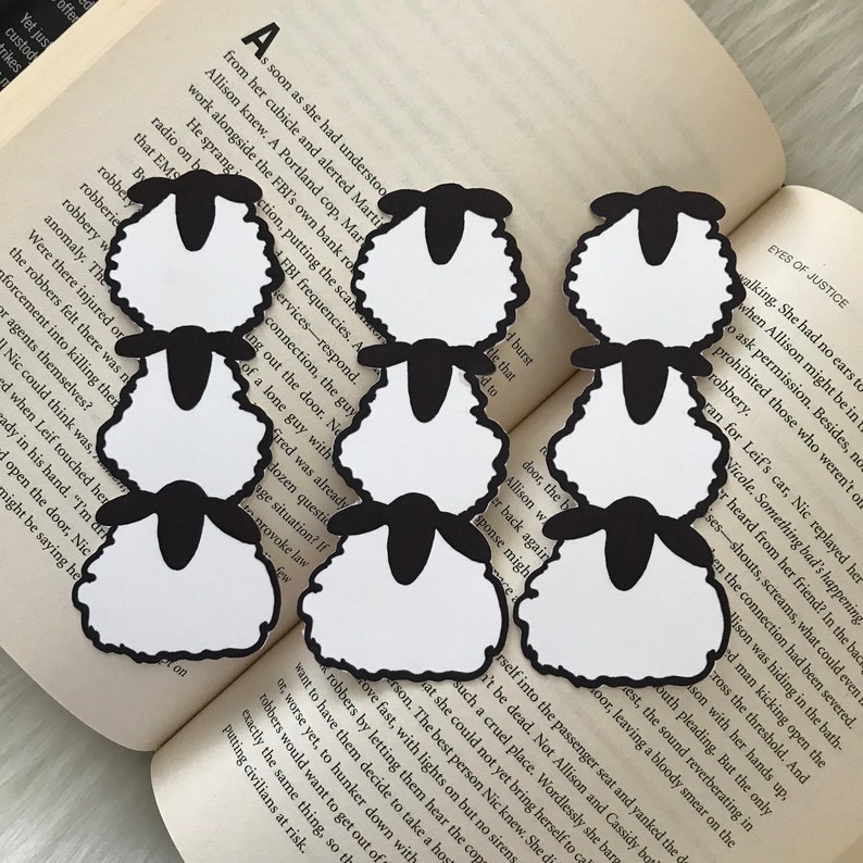 Bookmark Die Cut Sheep Tower Lamb Art Original Painting Teacher Gift ...