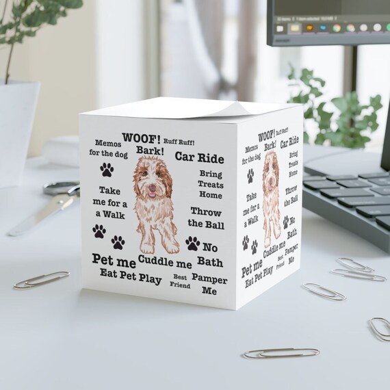 Puppy Cute Doodle Note Cube Sticky Notes Dooodle Mom Gift - Etsy