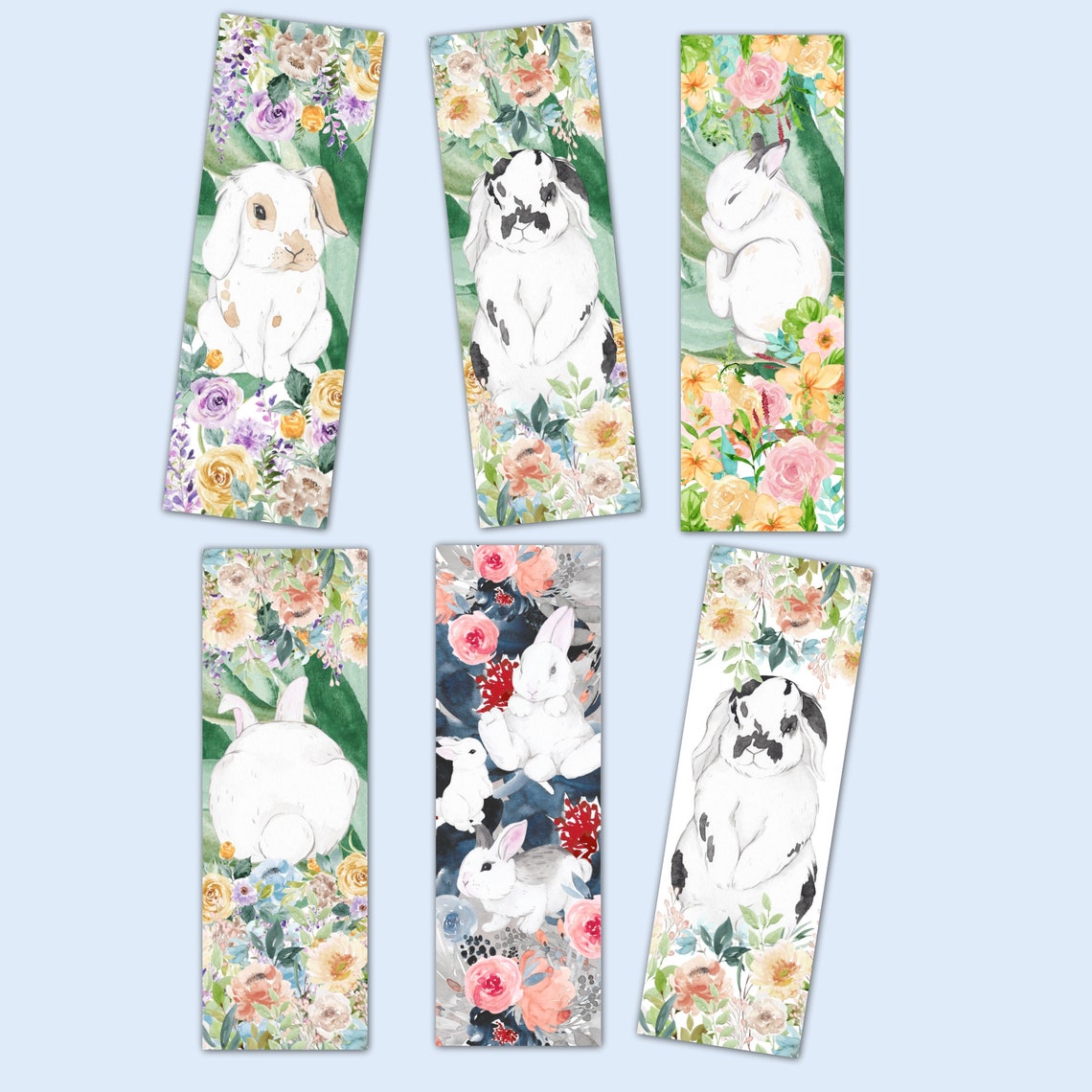 Printable Set 6 Bunny Bookmarks Page Marker Planner Divider - Etsy