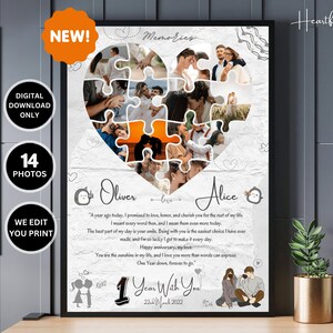 Our First Year, One Year Anniversary Gifts for Him, Love Heart Shape ...