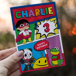 Ryan's Birthday Card Combo & Gus Comic Birthday Custom Name and Age ...