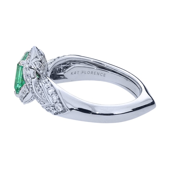 Kat Florence 18K White Gold No Oil Muzo Colombian Eme… - Gem