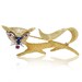 Vintage 14K Yellow Gold Fox Brooch With Diamond and Gemstone Accents - Etsy