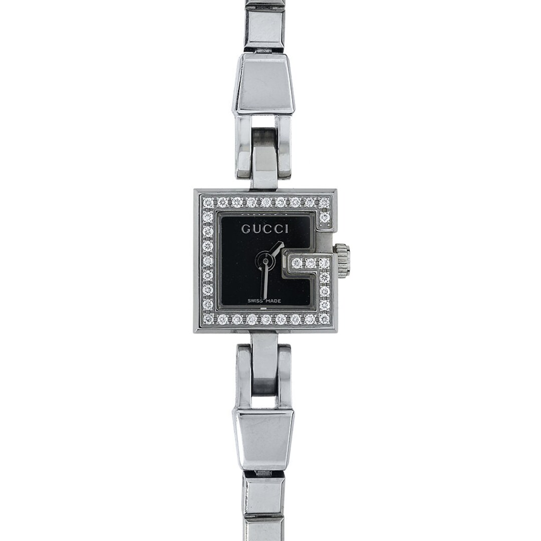 Gucci 102G Mini Stainless Steel and .16ctw Natural Diamond Black Dial ...