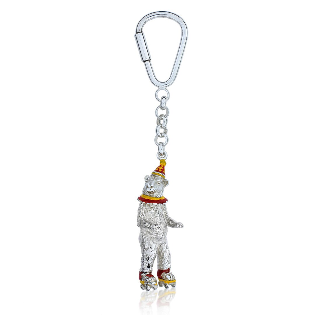 Tiffany & Co Gene Moore Sterling Silver Polychrome Circus Bear Keychain ...