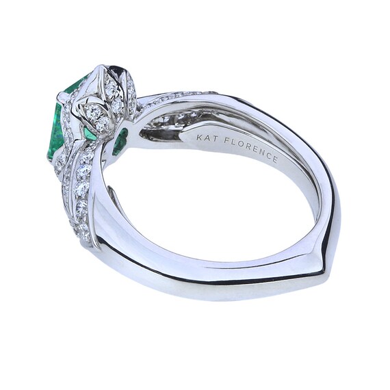 Kat Florence 18K White Gold No Oil Muzo Colombian Eme… - Gem