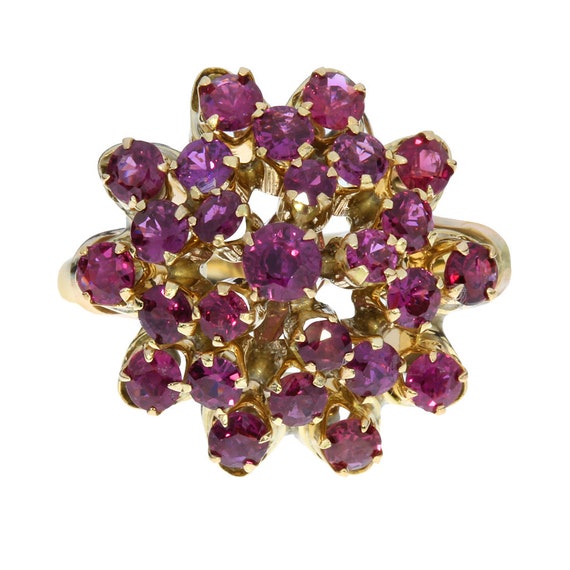 Vintage 3.15ctw Ruby Thai Dome 14K Yellow Gold Ring - Gem