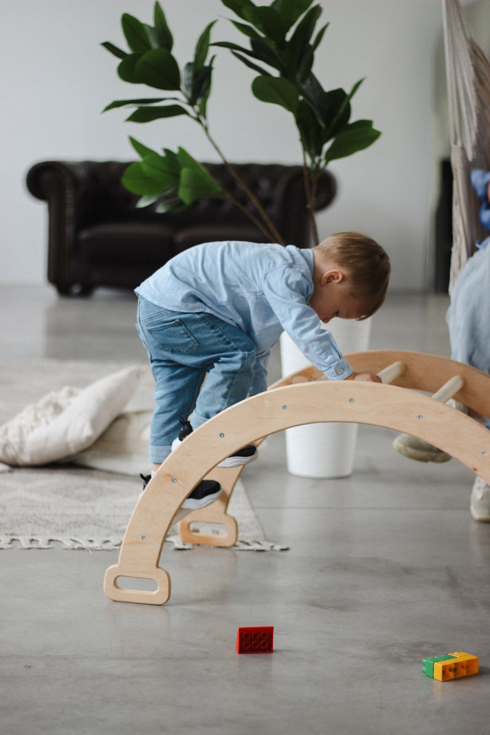 Montessori Climbing Arch Pickler for Kids, Wooden Toddler Rocker ...