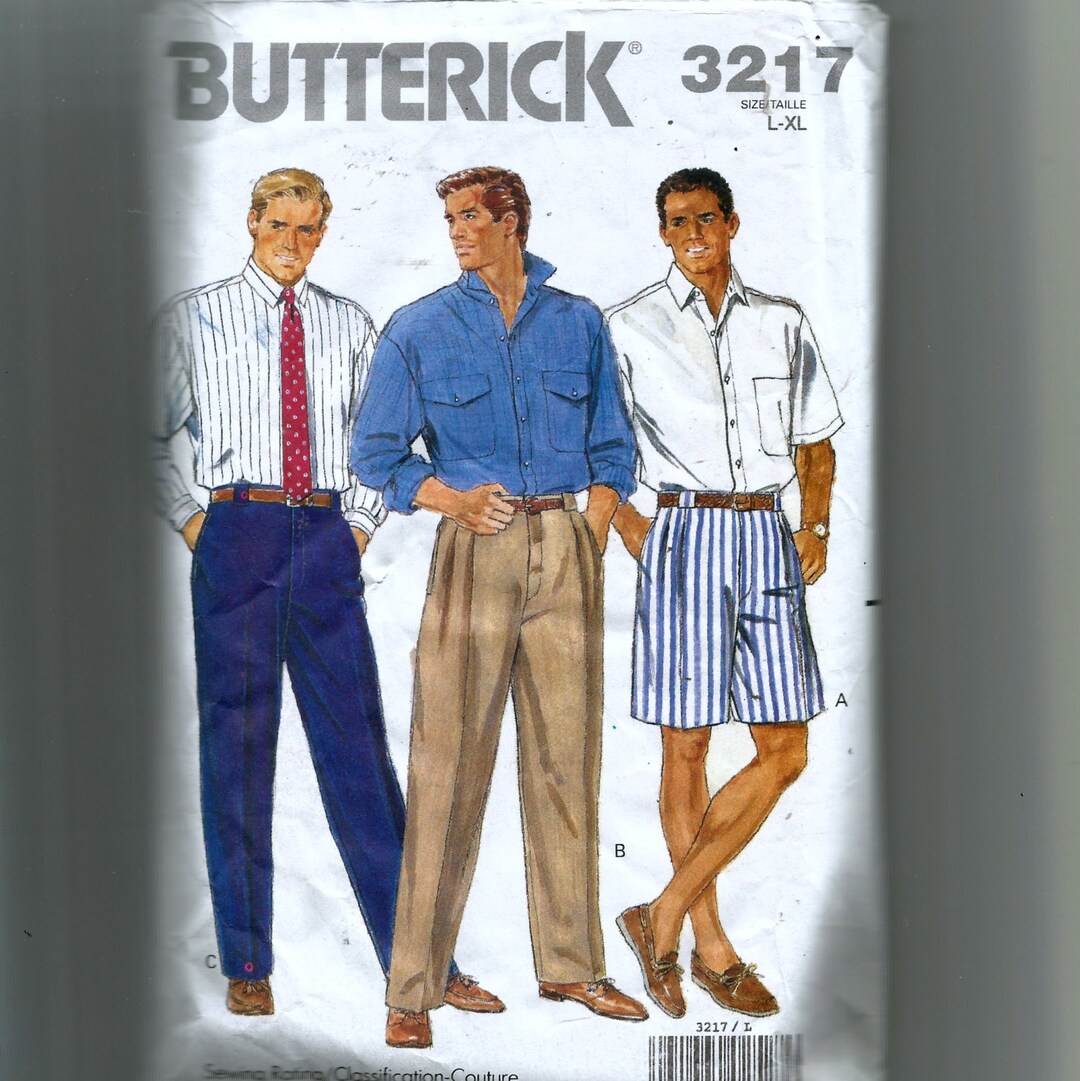 Butterick Men's Shirt Shorts & Pants Pattern 3217 - Etsy