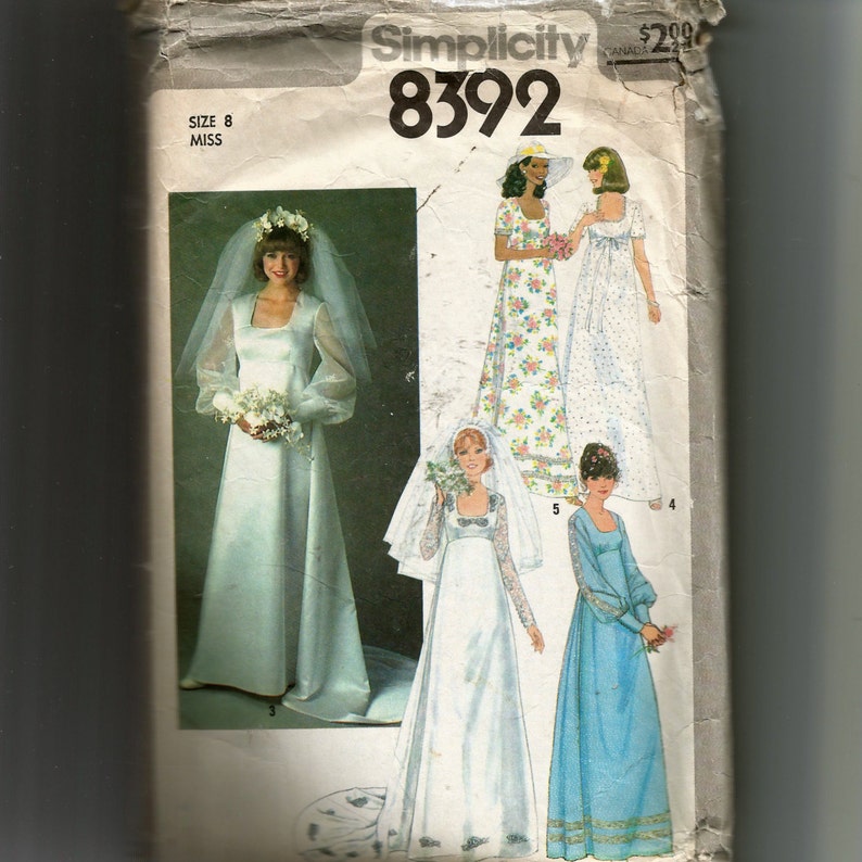 Simplicity Misses' Bridal or Bridesmaid Dress Pattern 8392 | Etsy