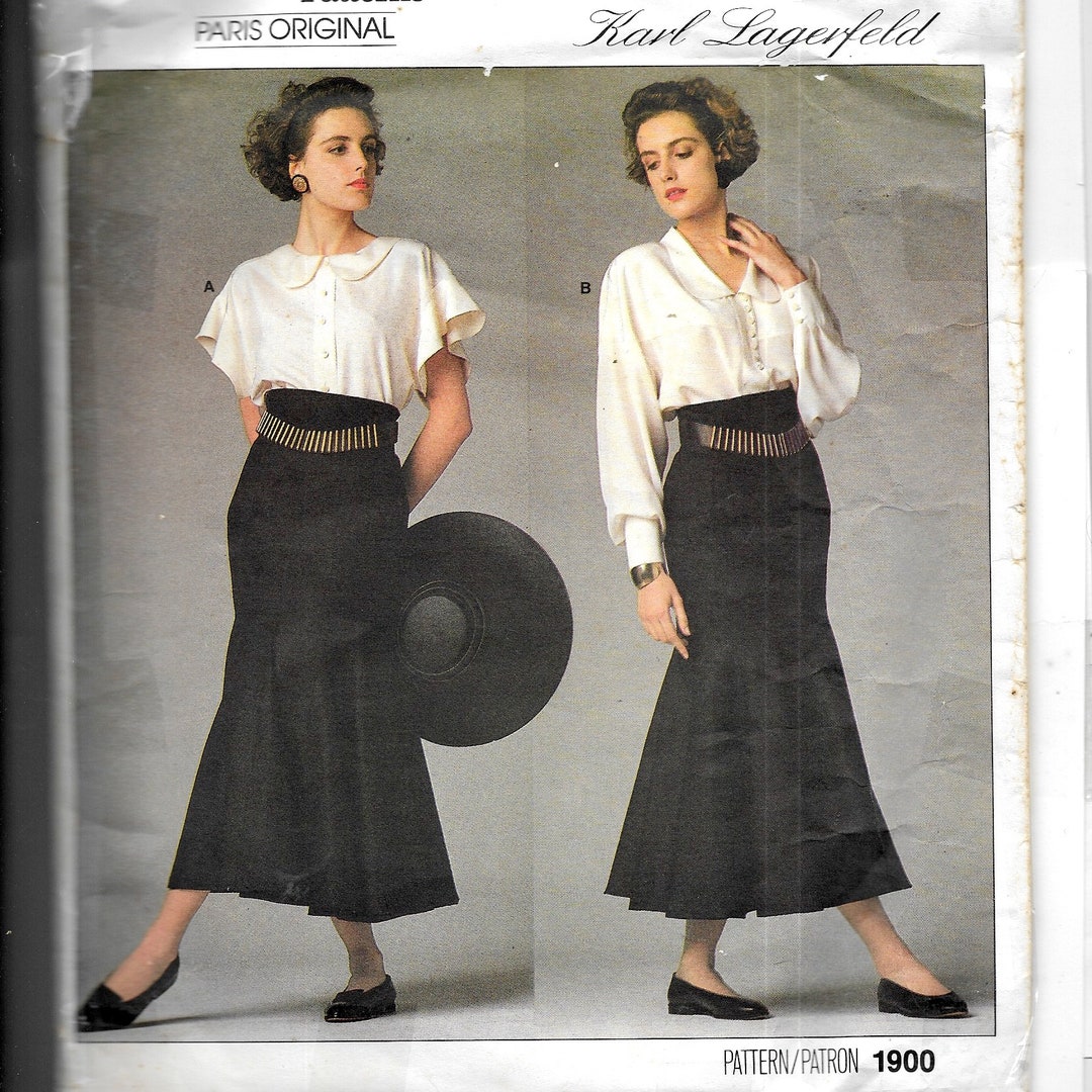 Vogue Misses' Blouse and Skirt Pattern 1900 - Etsy