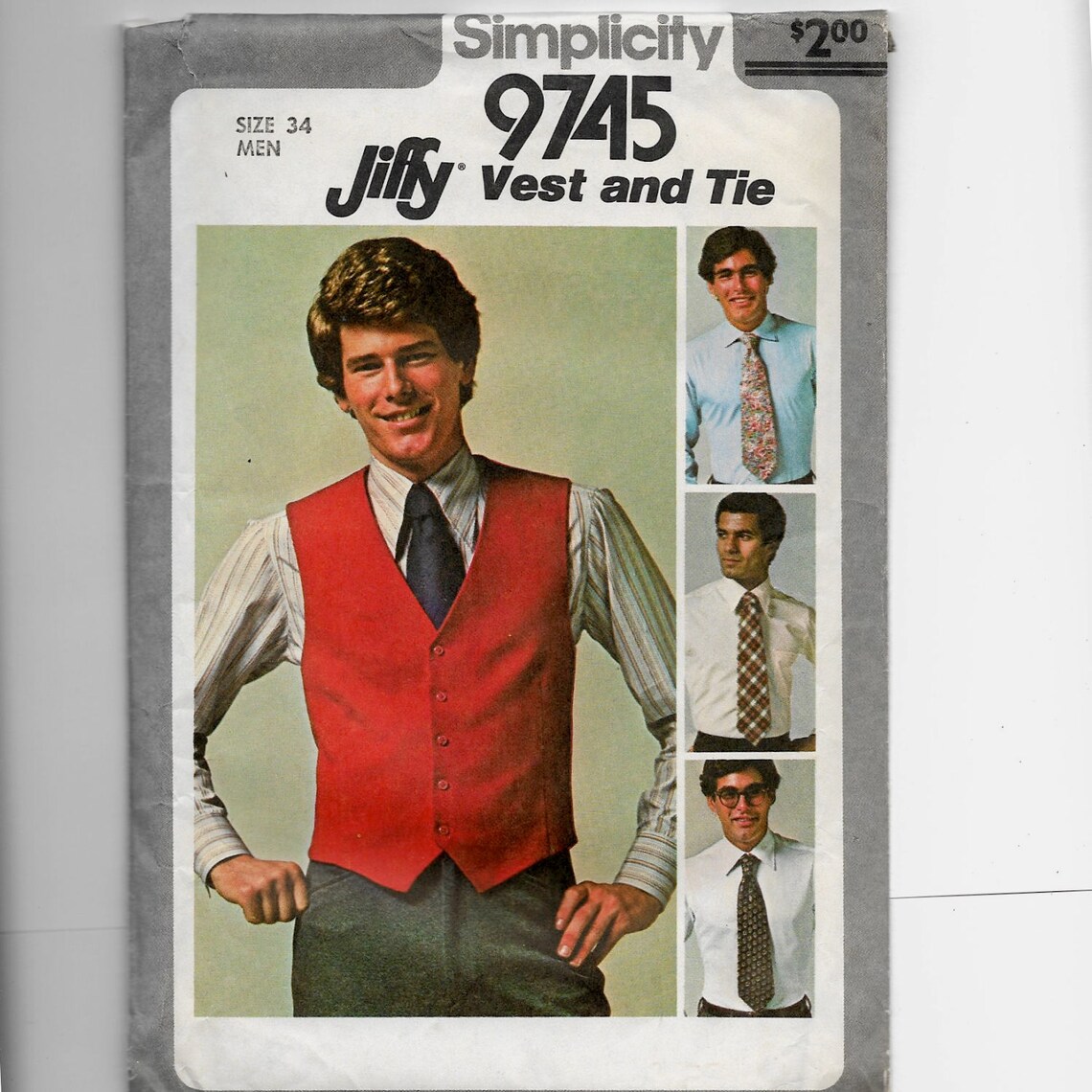 Simplicity Men's Vest and Tie Pattern 9745 - Etsy
