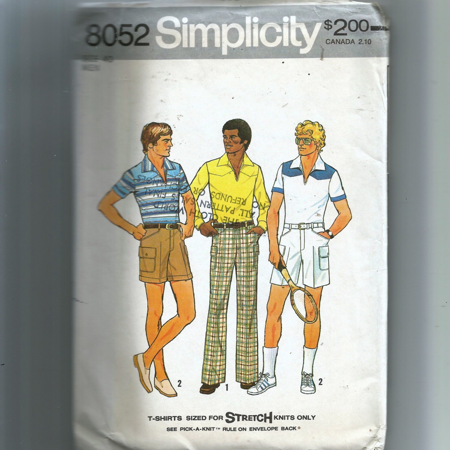 Simplicity Men's Pants Shorts and T-shirt Pattern 8052 - Etsy