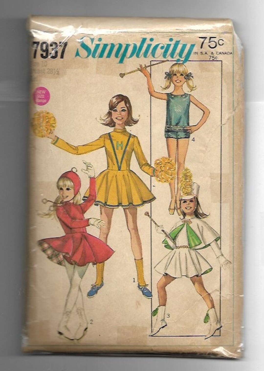 Simplicity Child's Cheerleader, Majorette and Skating Costumes Pattern ...