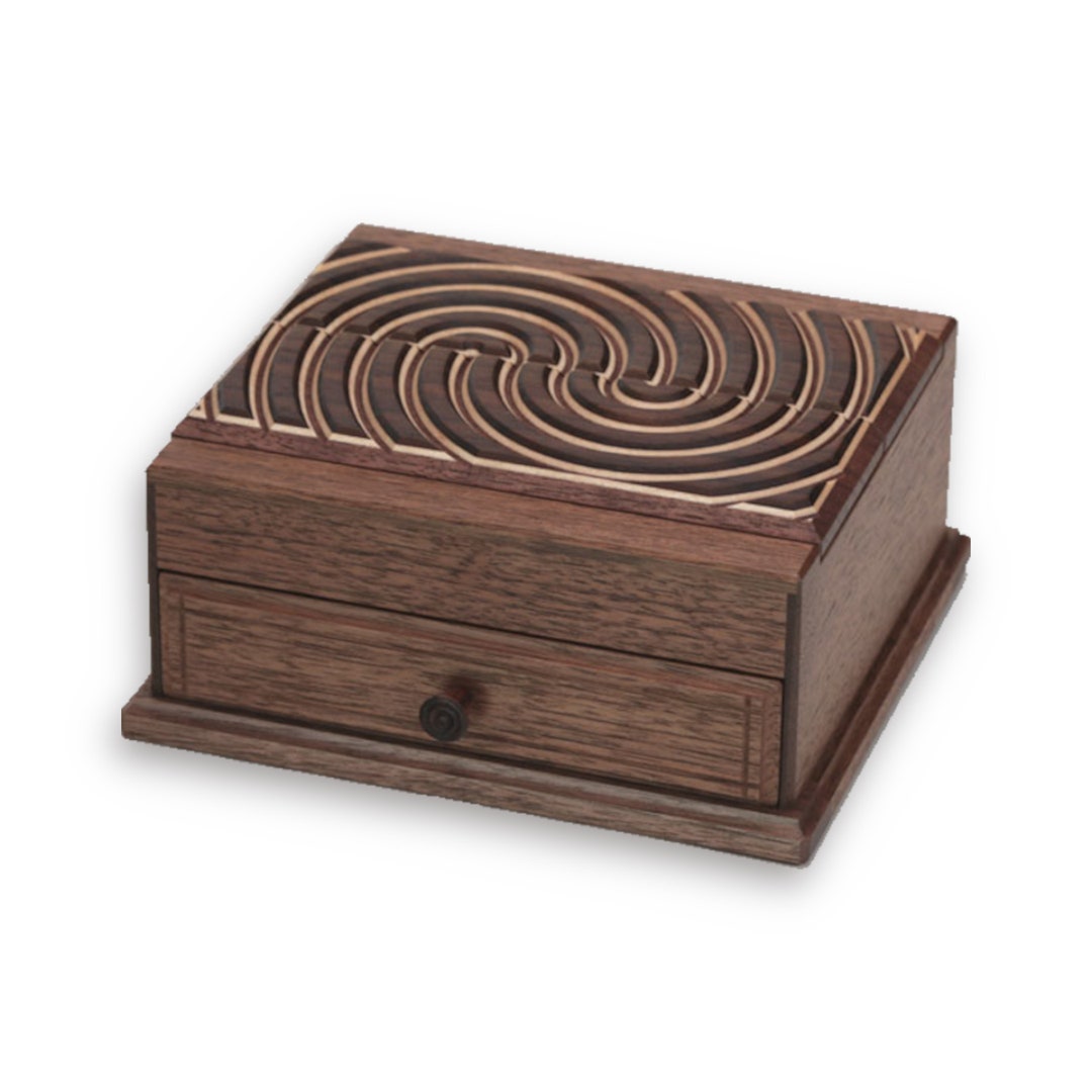Japanese Puzzle Box Karakuri Ripple Out, Wood Puzzle Box, Wooden Brain ...
